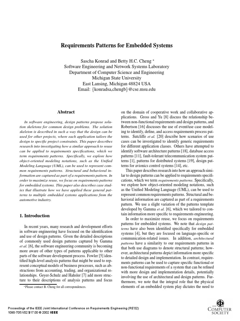 Requirements Patterns For Embedded Systems - Sascha Konrad, Betty H.C ...