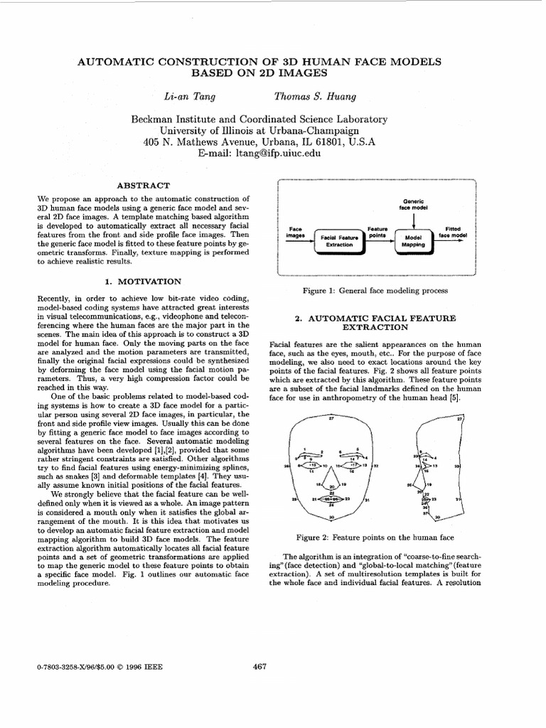 3d Human Face Models Based On 2d Image | PDF | 3 D Computer Graphics ...