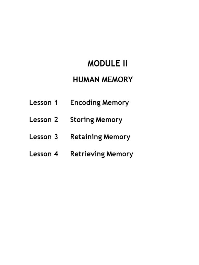 Module 2 Cog Psy | PDF | Recall (Memory) | Memory