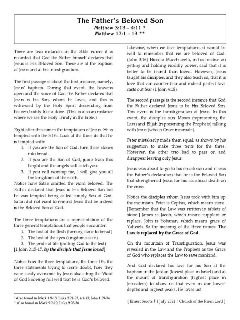 God's Declaration of Jesus' Sonship | PDF | God The Father | Jesus