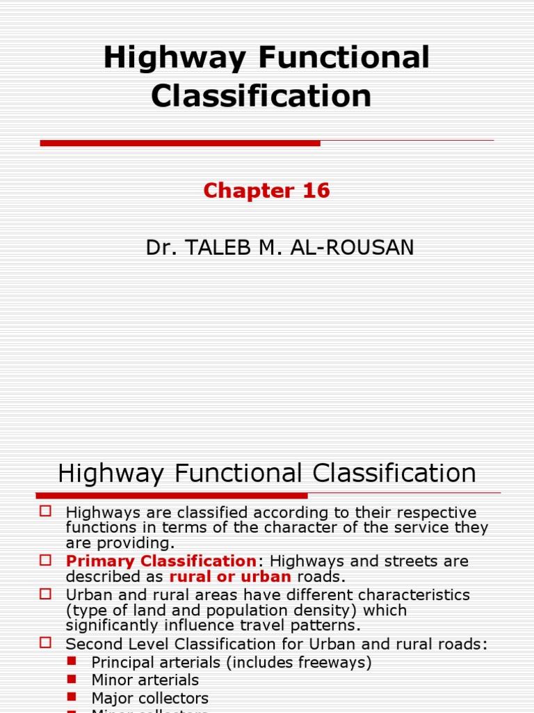 Understanding Highway Functional Classification: A Comprehensive ...