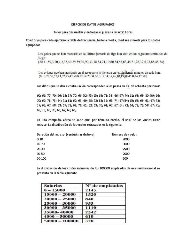 Ejercicios Datos Agrupados 1 | PDF