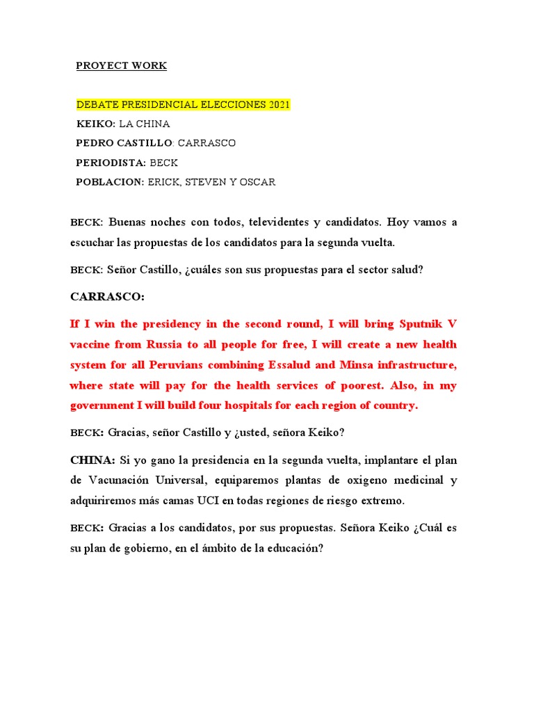 Proyect Work | PDF | Elecciones