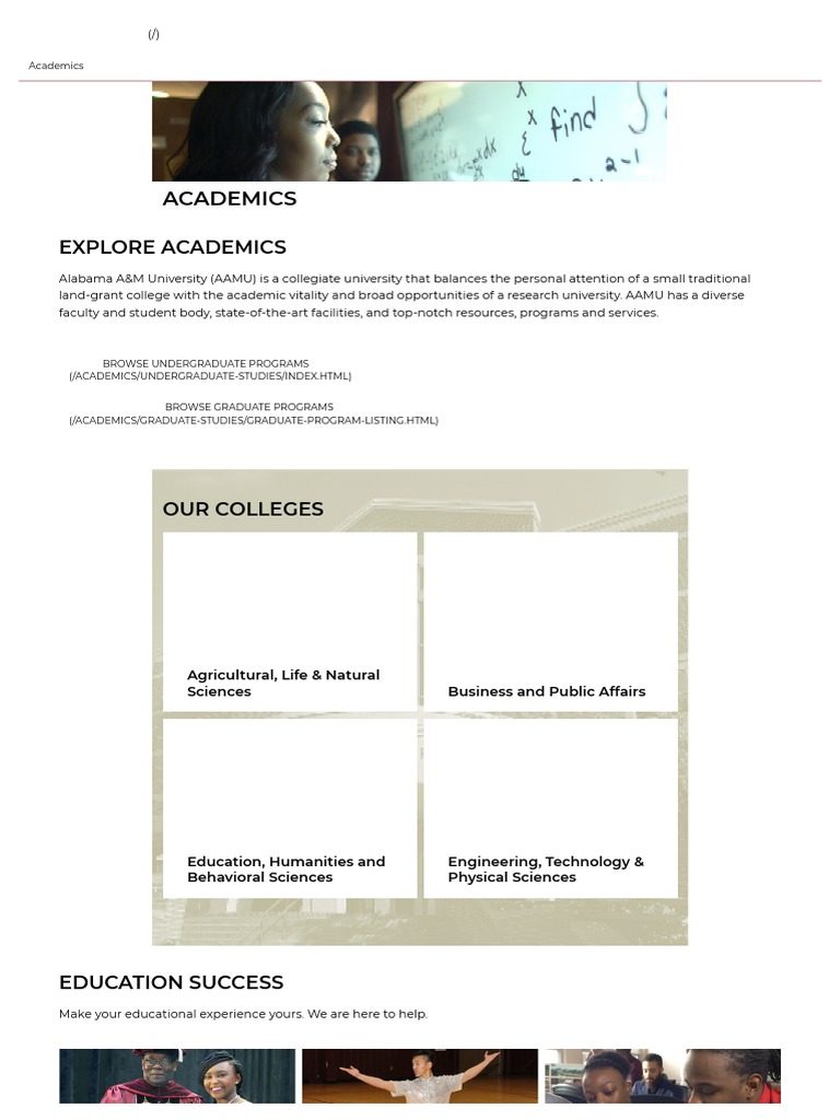 Academics - Alabama A&M University | PDF | Human Nature | Further Education