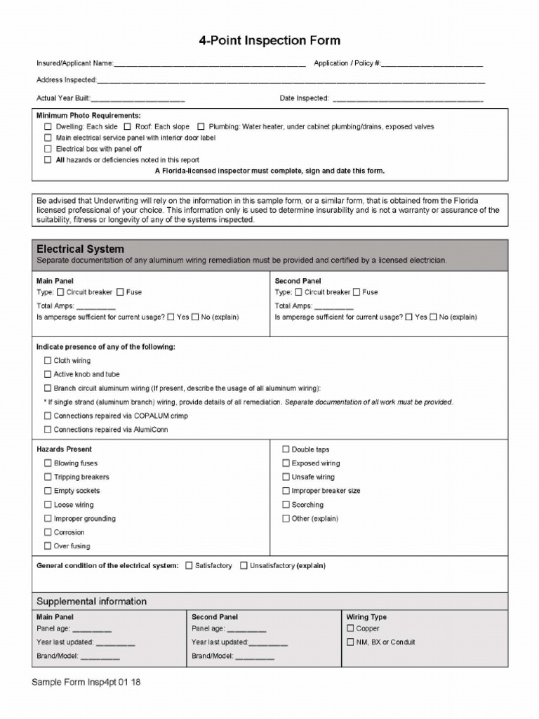 4 Point Inspection Form | PDF