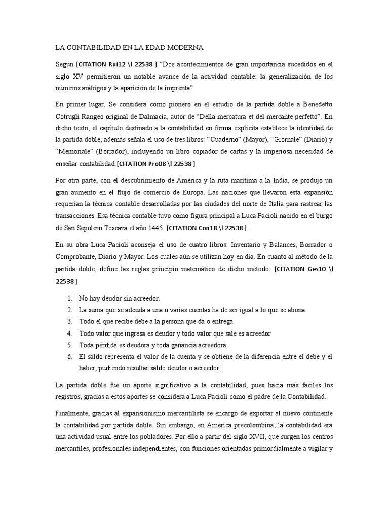 Contabilidad en la Edad Moderna | PDF | Contabilidad | Servicios ...