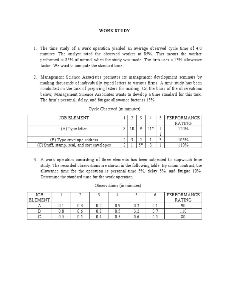 Work Study Reviewer | PDF