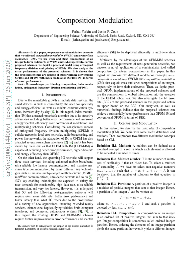 Composition Modulation | Download Free PDF | Orthogonal Frequency Division Multiplexing | Modulation