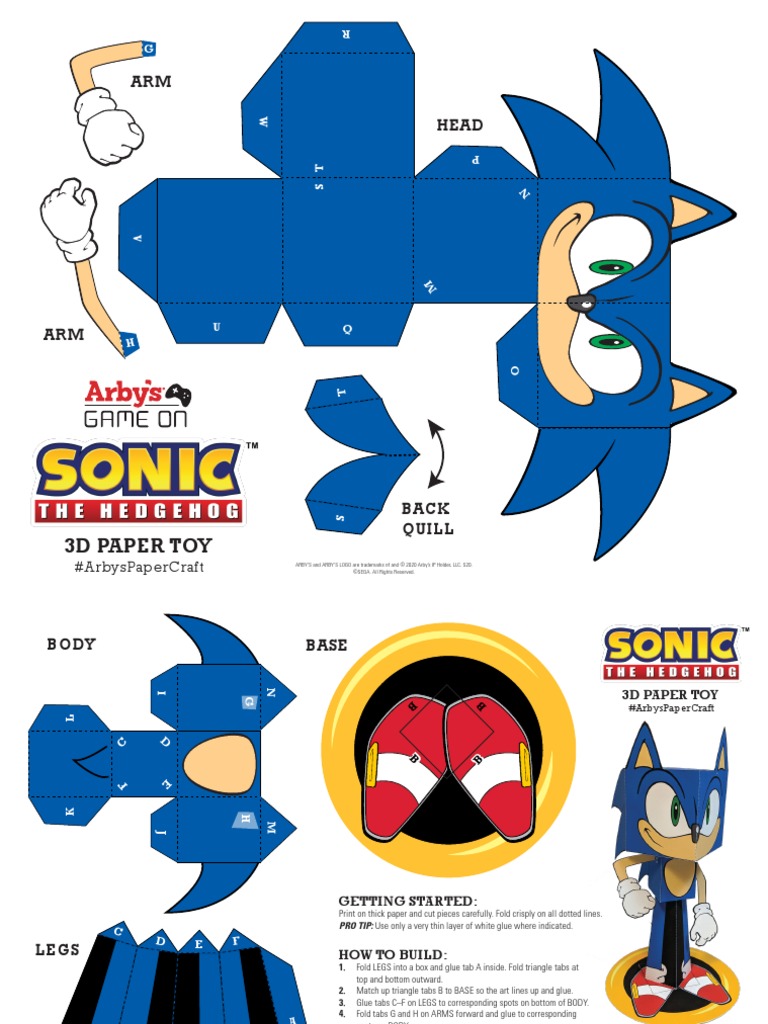 .trashed-1628704733-Arbys-Sonic The Hedgehog-3D Paper Toy FA | PDF ...