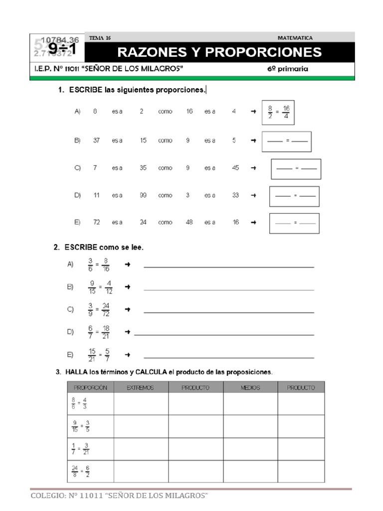 Razones y Proporciones | PDF