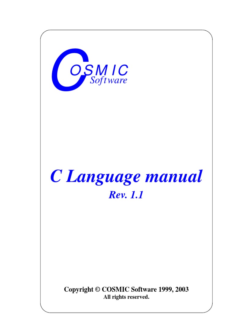 C Language Manual: Osmic | PDF | Pointer (Computer Programming) | C ...