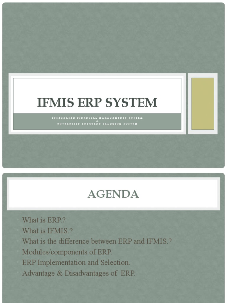 Comprehensive Overview of Integrated Financial Management Information Systems (IFMIS) and ...