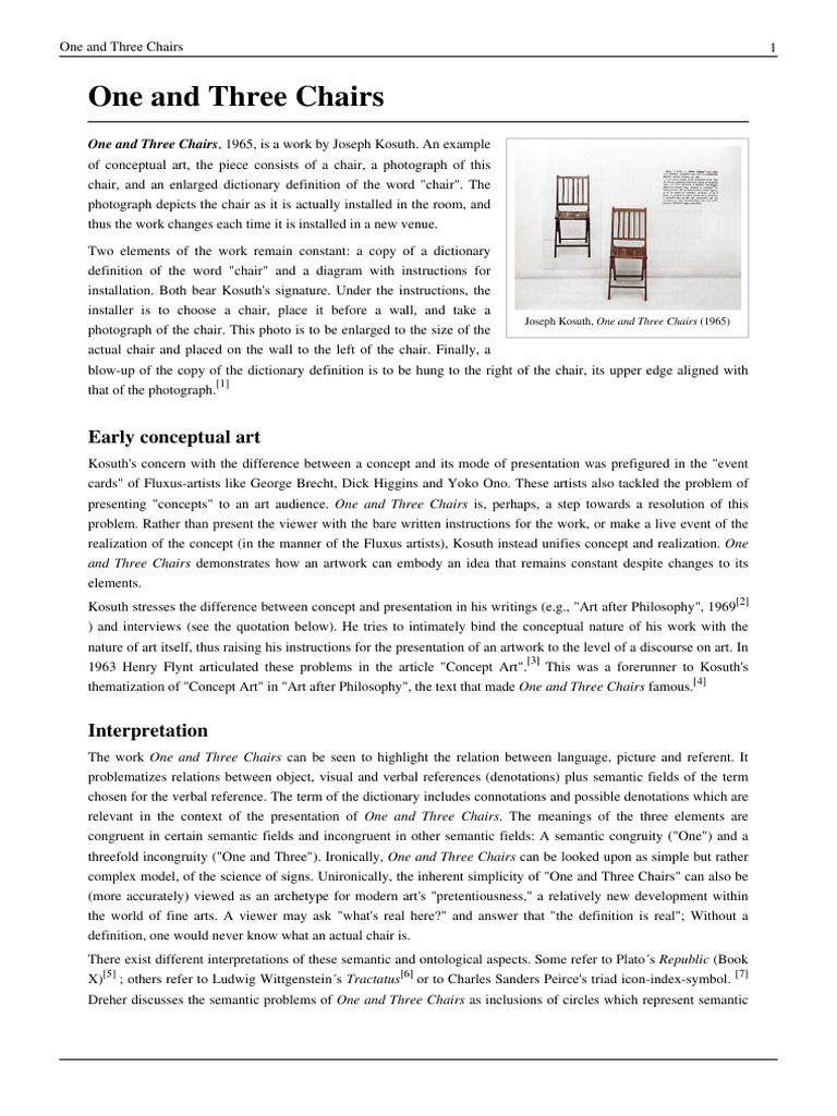 One and Three Chairs | PDF | Metaphysics | Aesthetics
