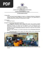 Accomplishment Report Inset | PDF | Teachers | Education Theory