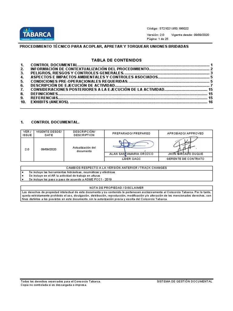 Procedimiento Técnico para Acoplar Apretar y Torquear Uniones Bridadas ...