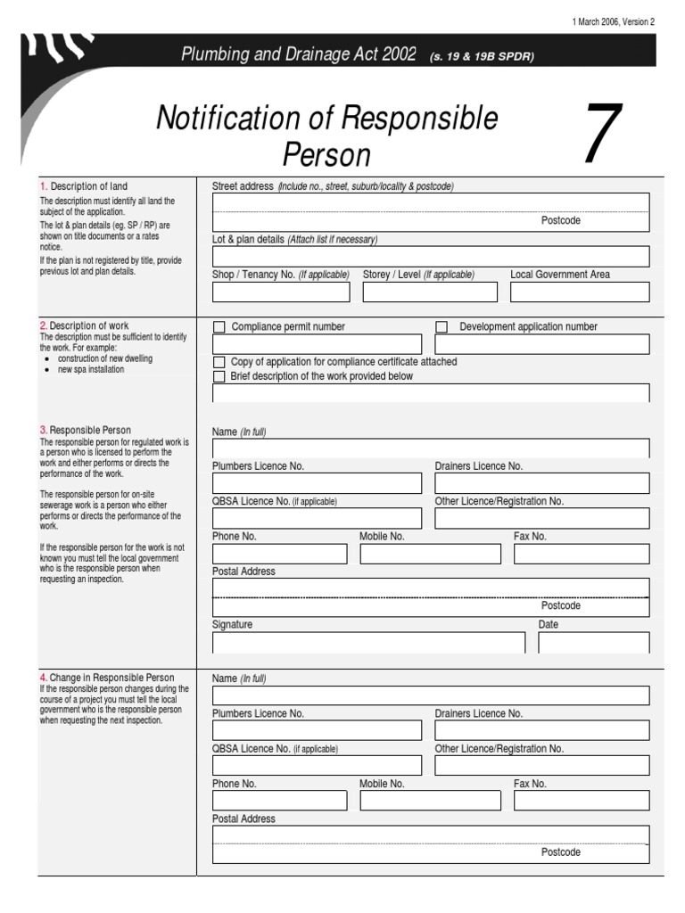 7F notificationOfResponsiblePerson | PDF | Address (Geography) | Government