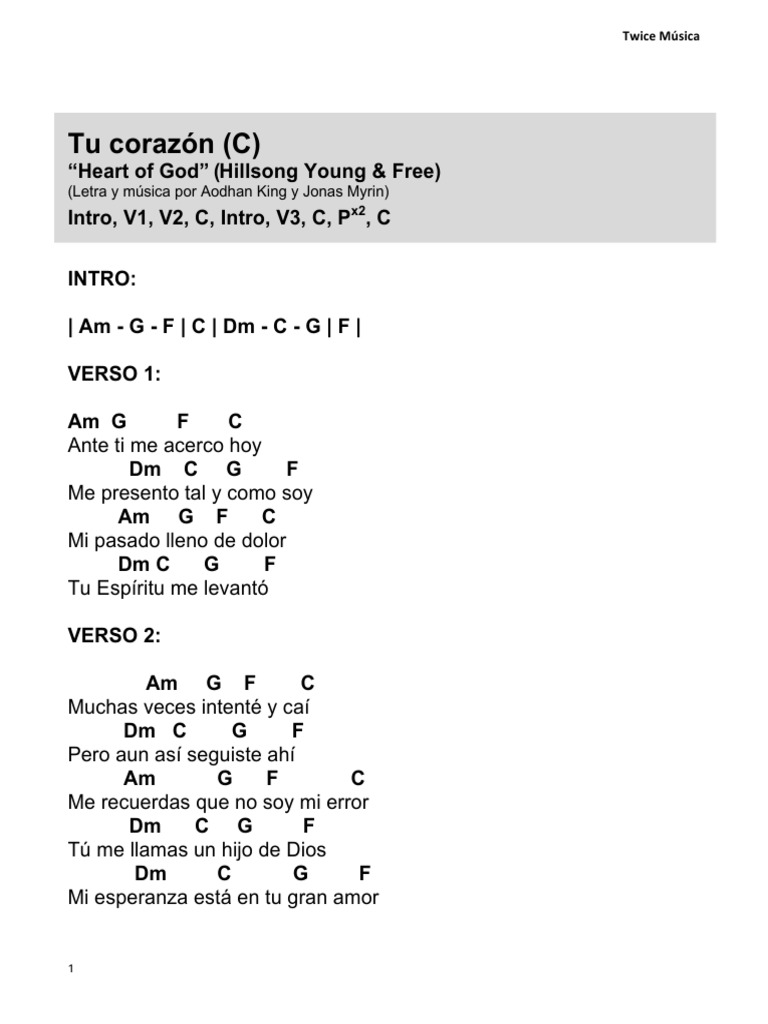 Tu Corazon Acordes | PDF
