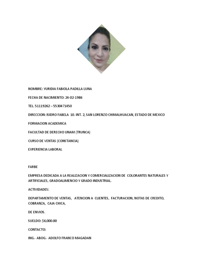 CV Yuri Dia Padilla | PDF