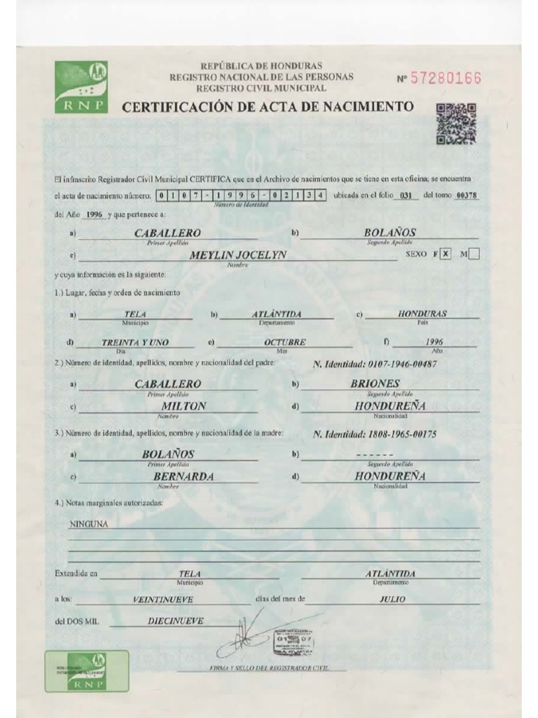 Birth Certificate | PDF