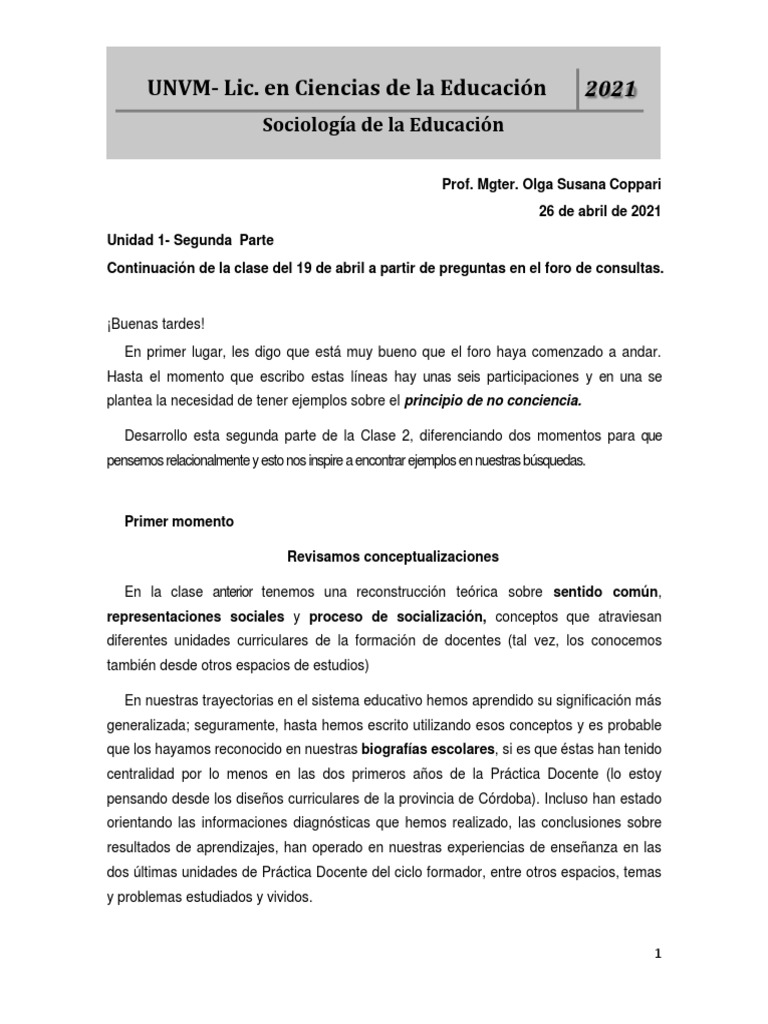 Modulo 1 - Clase 2 Profundización Teorica | Descargar gratis PDF | Sociología | Conocimiento