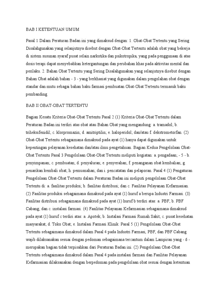 Rangkuman UU Obat-Obat Tertentu | PDF | Kesehatan Holistik | Sains & Matematika
