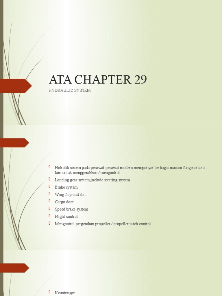 Ata Chapter 29 Hydraulic System | PDF