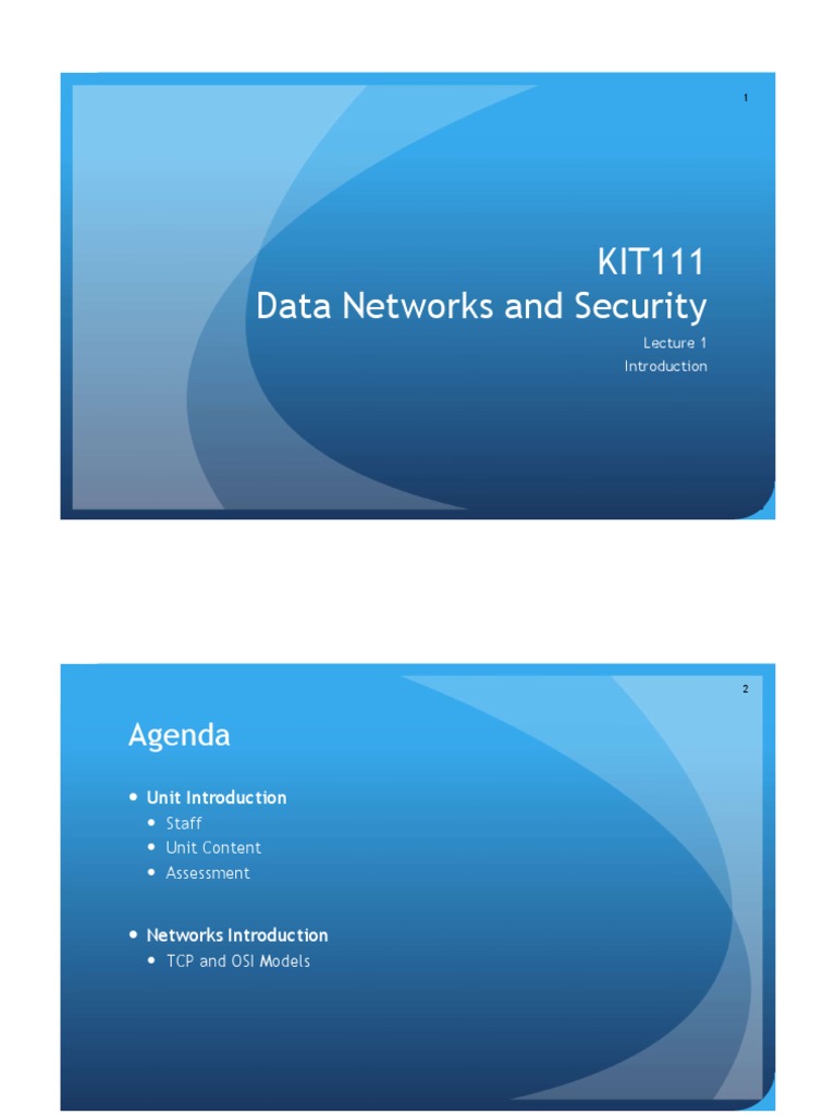 KIT111 Data Networks and Security | PDF | Internet Protocol Suite | Internet Protocols