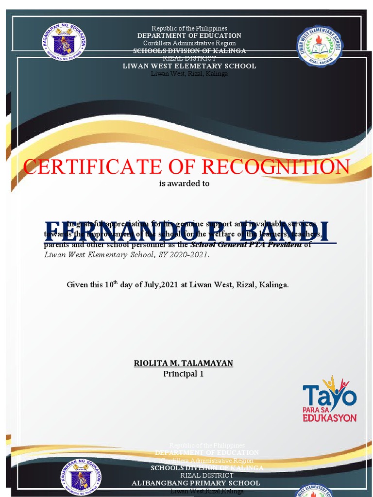 Certificate of Recognition For Guest of Honor and Speaker Template 4 ...