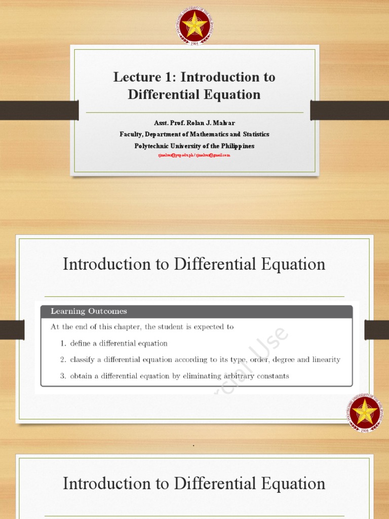 Math 206: Intro to Differential Equations | PDF