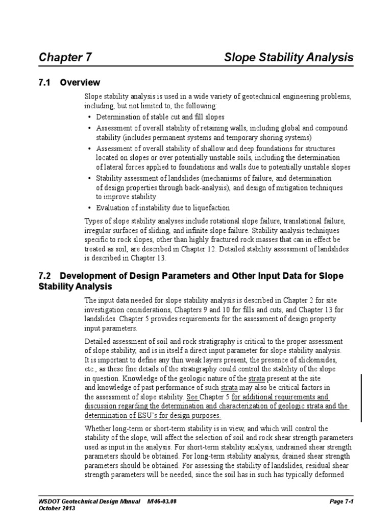 Slope Stability Analysis Guidelines | PDF | Geotechnical Engineering ...