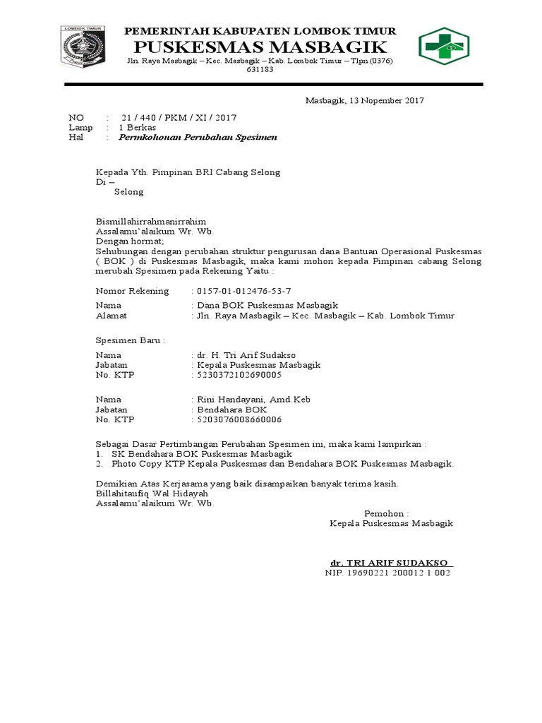 Contoh Surat SPT | PDF