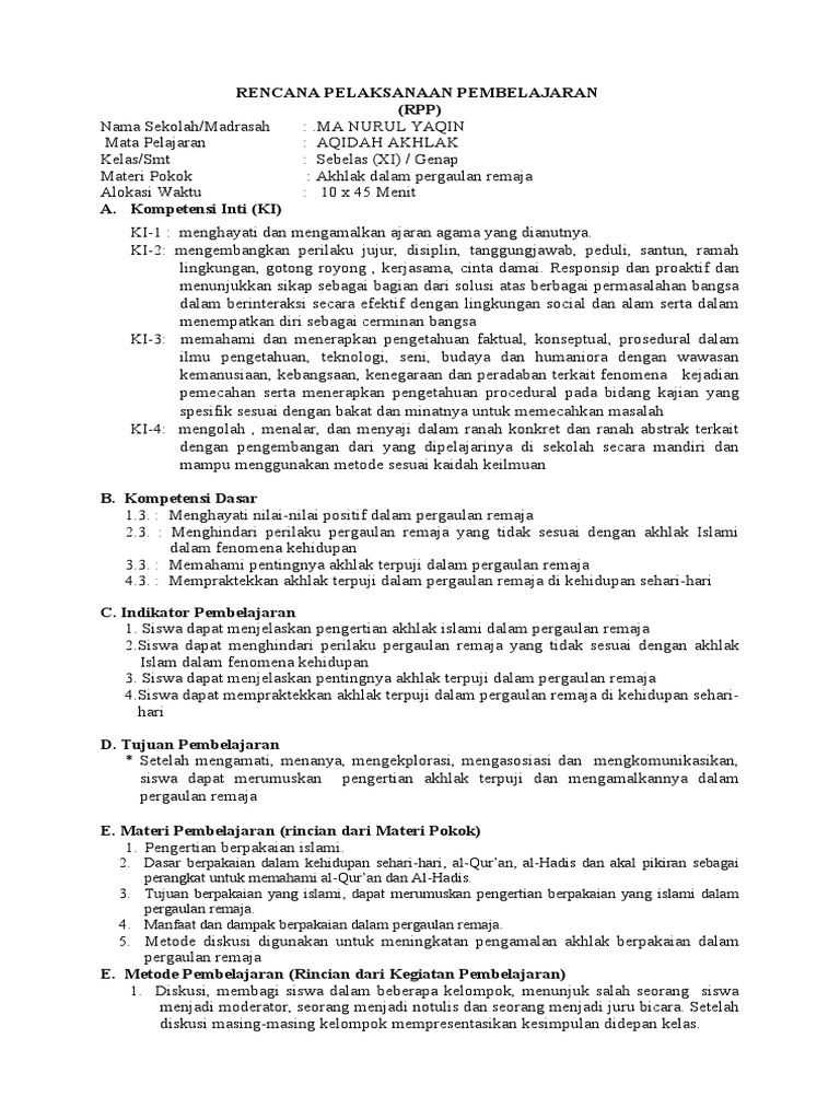 Akidah k13 Kls Xi 2 Kd2 | PDF
