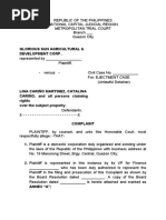 Sample Complaint For Replevin | PDF | Plaintiff | Complaint