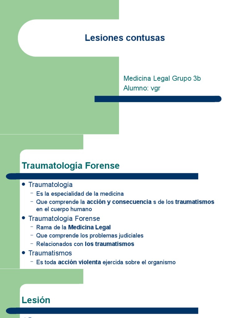 Lesiones Contusas | PDF | Lesión | Lesión