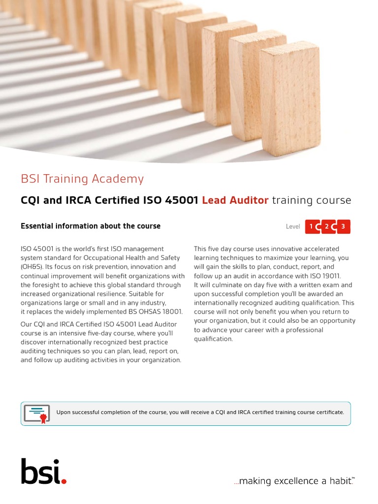 CQI IRCA ISO 45001 Lead Auditor Training Course Sales Flyer by Annisah ...