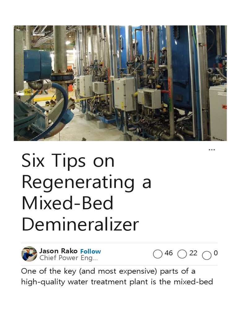 Six Tips On Regenerating A Mixed-Bed Demineralizer - Ps | PDF | Water ...