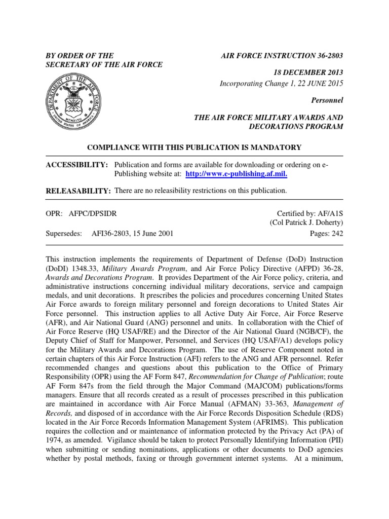 Air Force Award | PDF | Agencies Of The United States Government ...