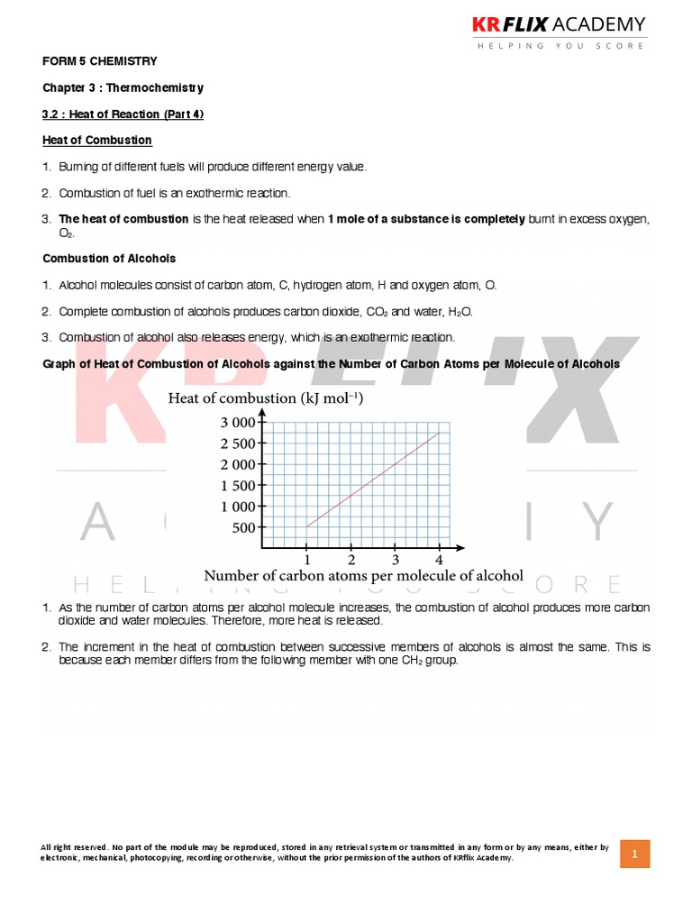 Form 5 Chemistry Chapter 3: Thermochemistry 3.2: Heat of Reaction (Part ...