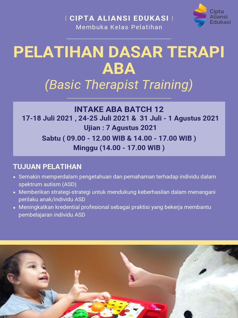 Pelatihan Dasar Terapi ABA untuk ASD | PDF | Karier & Perkembangan ...