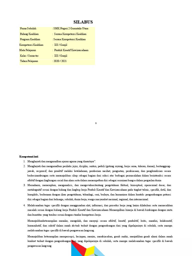 Silabus PKK Kelas Xii | PDF