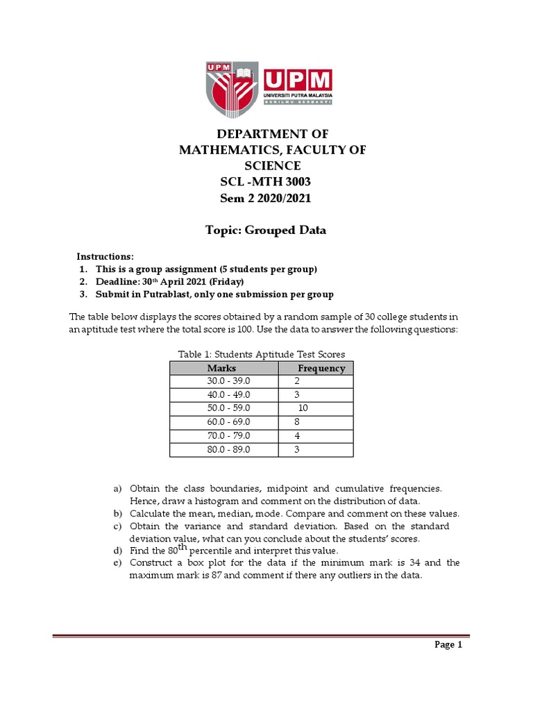 SCL MTH3003 - Sem 2 2020 - 2021 | PDF
