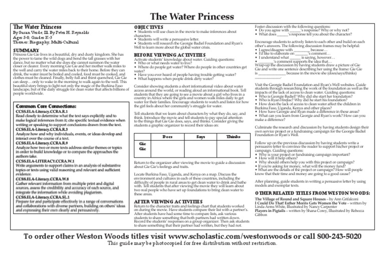 The Water Princess Activities | PDF | Argument | Cognition