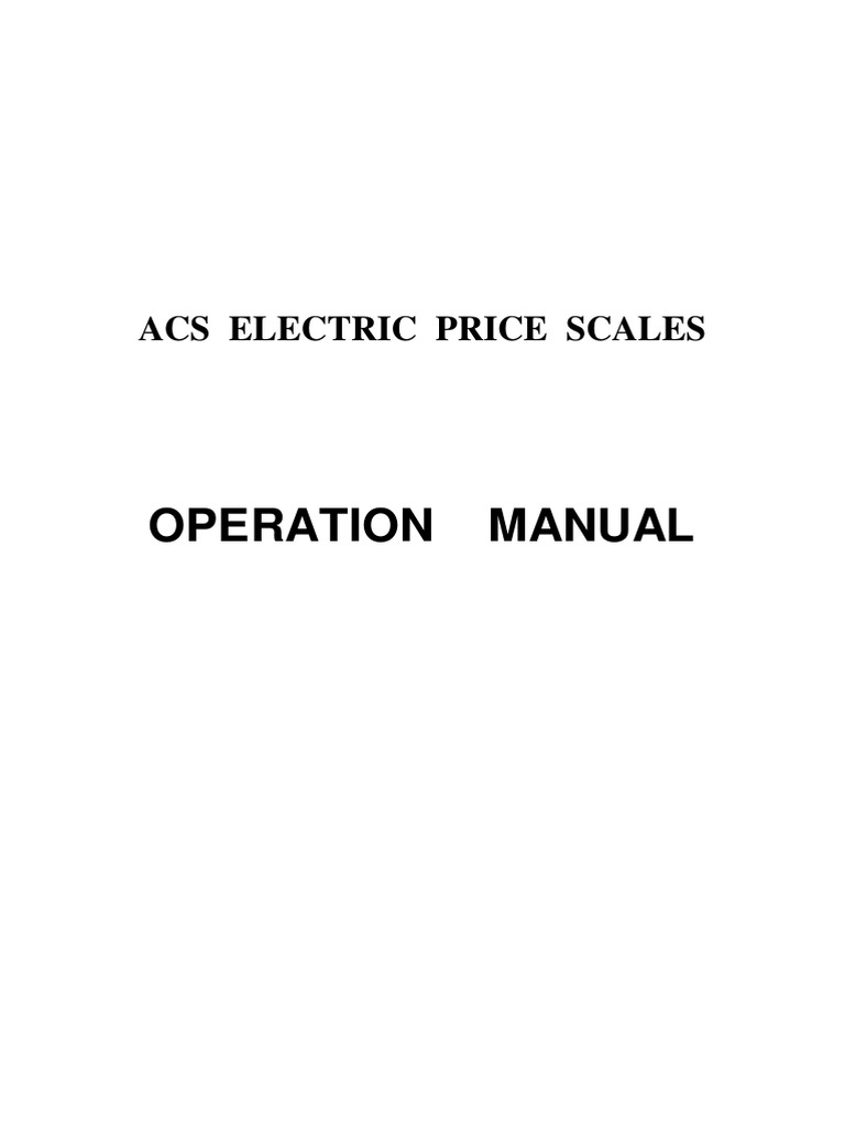 ACS Electric Price Scale User Manual | PDF | Electrical Engineering ...