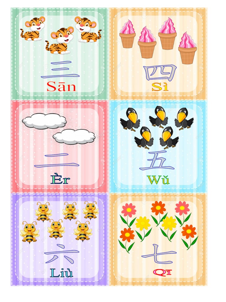 Flashcard Number Mandarin 1 - 10 | PDF