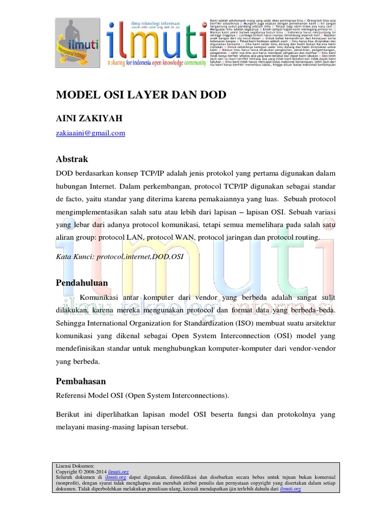 Model Osi Layer Dan Dod | PDF