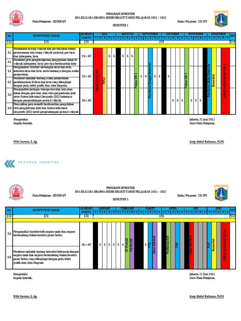 Prosem Geografi Kelas 12 2021 | PDF