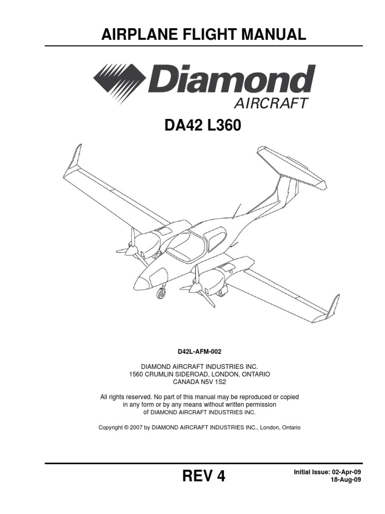 Da42 L360 Afm | PDF | Airspeed | Aerospace Engineering