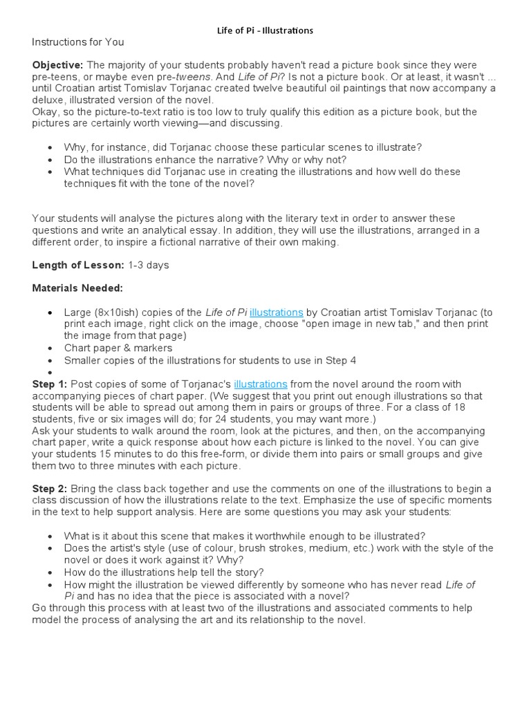 Illustrations Lesson Plan | PDF | Essays | Illustration