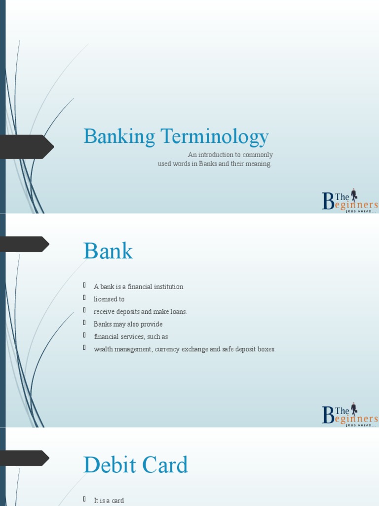 Banking Terminology: An Introduction To Commonly Used Words in Banks ...