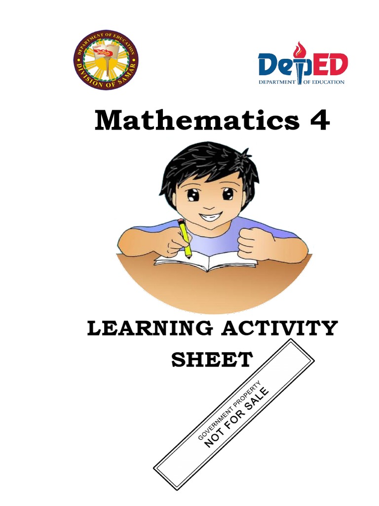 Mathematics 4: Learning Activity Sheet | PDF | Teaching Mathematics ...